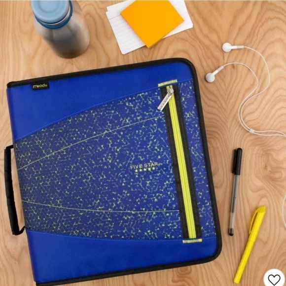 Five Star | Office | Five Star 2 Zipper Binder Blue New 3 Ring Fold ...